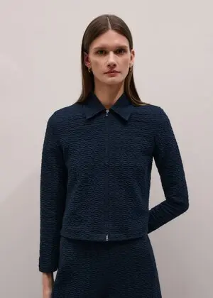 ME+EM Jacquard Zip-through Top