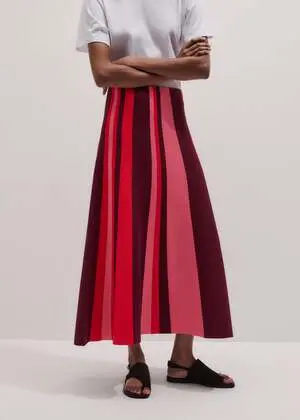 ME+EM Milano Stripe Knit A-Line Skirt