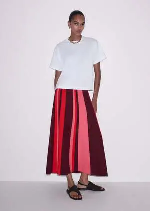 ME+EM Milano Stripe Knit A-line Skirt