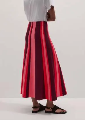 ME+EM Milano Stripe Knit A-line Skirt