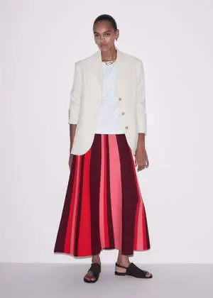 ME+EM Milano Stripe Knit A-line Skirt