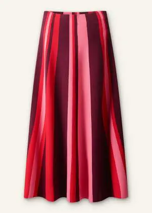 ME+EM Milano Stripe Knit A-line Skirt