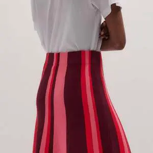 ME+EM Milano Stripe Knit A-line Skirt