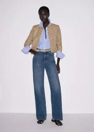 ME+EM Metallic Crop Evening Jacket