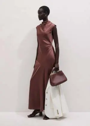ME+EM Bias Cut Full Length Dress