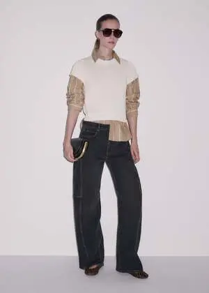 ME+EM Shrunken Straight Knit Baby Tee - Vanilla