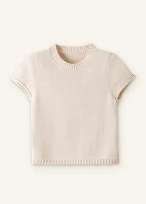ME+EM Shrunken Straight Knit Baby Tee - Vanilla