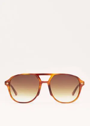 ME+EM Acetate Aviator Sunglasses - Havana Tortoiseshell