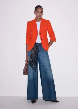 ME+EM Fitted Soft Sculpt Jacket - Tangerine Orange