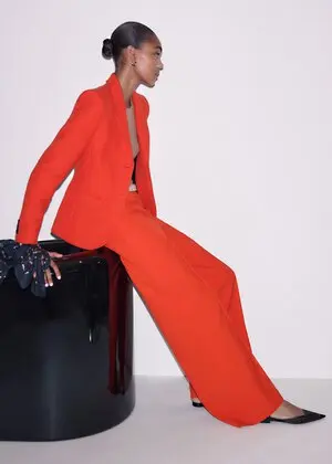 ME+EM Fitted Soft Sculpt Jacket - Tangerine Orange