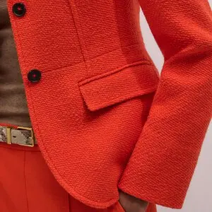 ME+EM Fitted Soft Sculpt Jacket - Tangerine Orange