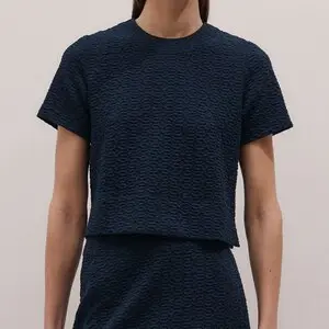 ME+EM Curling Crosses Jacquard Textured Midi Skirt
