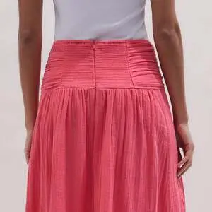ME+EM Cheesecloth Maxi Skirt - Candy Coral
