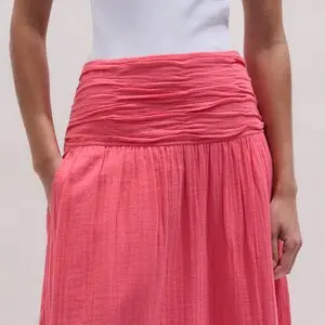 ME+EM Cheesecloth Maxi Skirt - Candy Coral