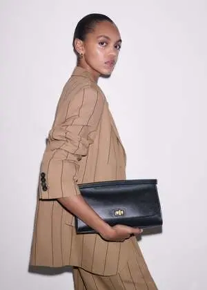 ME+EM Tailored Leather Clutch - Black