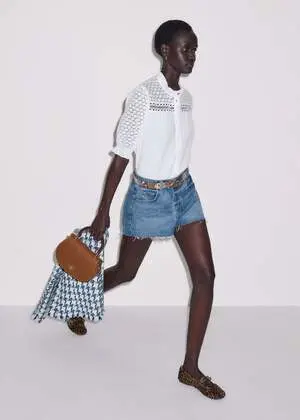 ME+EM Cheesecloth And Lace Blouse - Soft White
