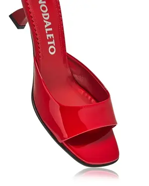 NODALETO Kitten Heel Mules - Red