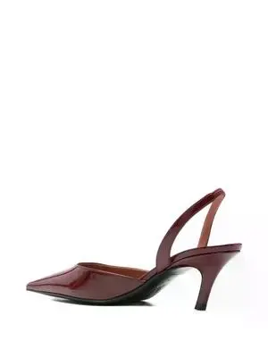 Amina Muaddi Pointed-toe Slingback Pumps - Red