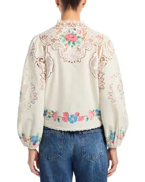 Sea Astrid Embroidered Cotton-linen Blouse