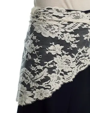 Sea Fiora Wool Blend Pants With Lace Overlay - Navy