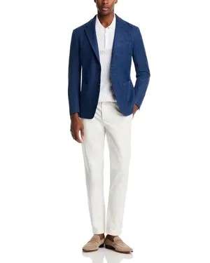 Canali Textured Jersey Jacket - Navy
