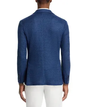 Canali Textured Jersey Jacket - Navy