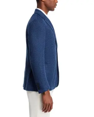 Canali Textured Jersey Jacket - Navy