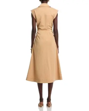 Veronica Beard Orla Midi Shirt Dress - Khaki