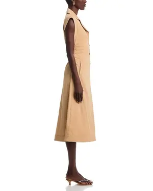 Veronica Beard Orla Midi Shirt Dress - Khaki