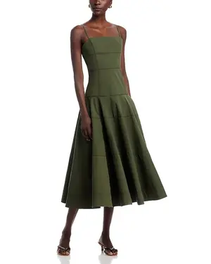 Veronica Beard Ilona Midi Dress - Army