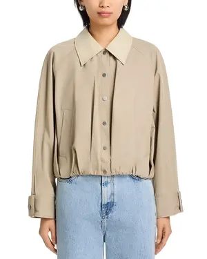 3.1 Phillip Lim Snap Front Blouson Bomber Jacket - Khaki