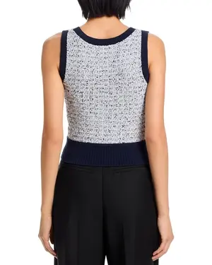 3.1 Phillip Lim Boucle Tweed Scoop Neck Tank - Midnight