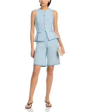 3.1 Phillip Lim Denim Effect Button Front Vest