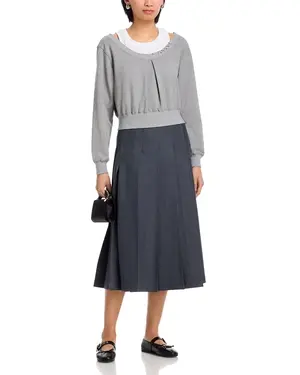 3.1 Phillip Lim Long Sleeve Embellished Layered Sweatshirt