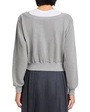 3.1 Phillip Lim Long Sleeve Embellished Layered Sweatshirt