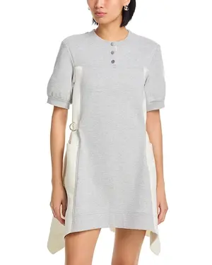 3.1 Phillip Lim Elbow Sleeve Sweatshirt Dress - Light Grey Medium