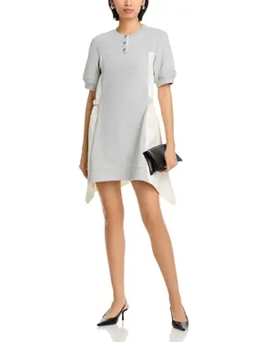 3.1 Phillip Lim Elbow Sleeve Sweatshirt Dress - Light Grey Medium