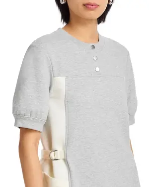 3.1 Phillip Lim Elbow Sleeve Sweatshirt Dress - Light Grey Medium