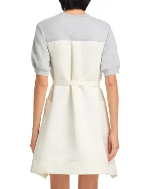 3.1 Phillip Lim Elbow Sleeve Sweatshirt Dress - Light Grey Medium