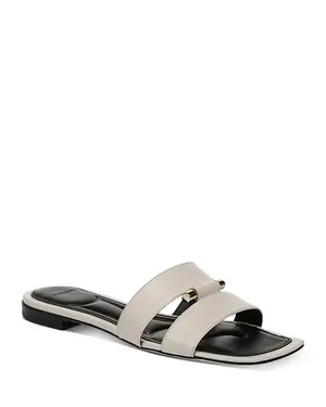 Vince Piper Leather Slides - Flax