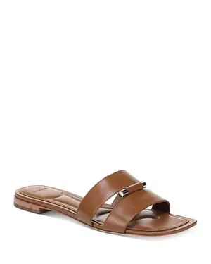 Vince Piper Leather Slides - Saddle