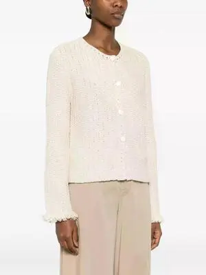 Emporio Armani Textured Fringed Hem Jacket