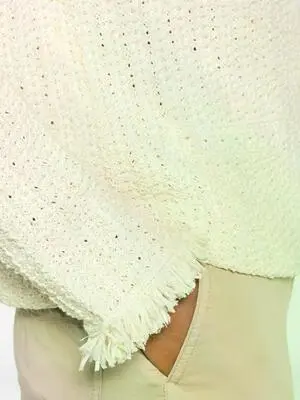 Emporio Armani Textured Fringed Hem Jacket