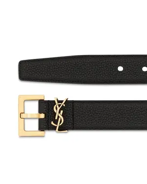 Saint Laurent Cassandre Belt With Square Buckle - Noir