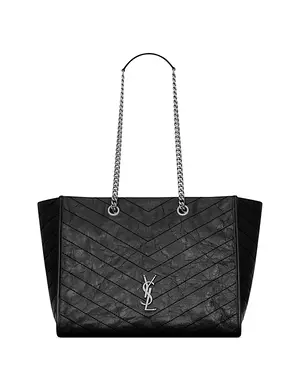 Saint Laurent Niki Shopping Bag - Black And Silver