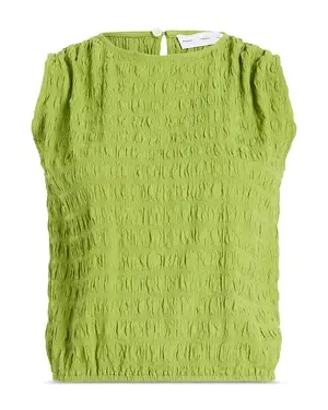 Proenza Schouler White Label Bradley Crewneck Textured Top - Apple