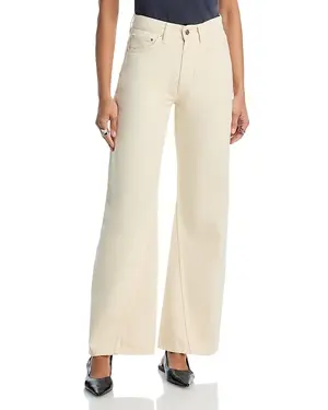 ANINE BING High Rise Baggy Wide Leg Jeans - Ecru