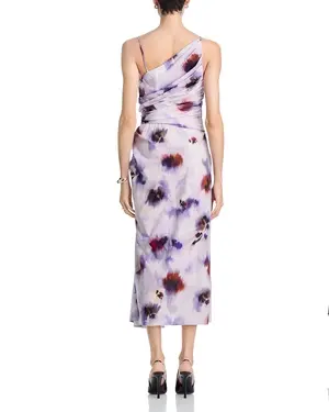 A.L.C. Juno Asymmetrical Gathered Dress - Lilac Multi