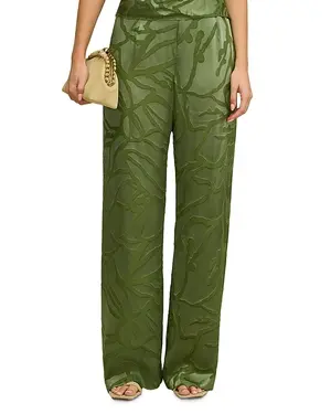 Cult Gaia Sara Silk Pants - Deep Pasture
