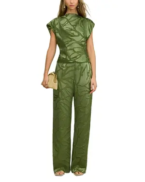 Cult Gaia Sara Silk Pants - Deep Pasture